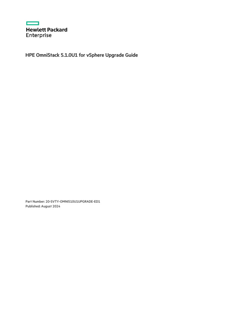 HPE - Sd00004307en - Us - HPE OmniStack 5.1.0U1 For VSphere Upgrade ...