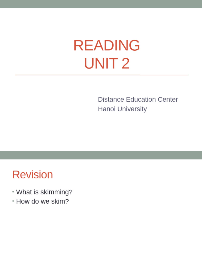 Reading - Unit 2 | PDF | Career & Growth | Self-Improvement
