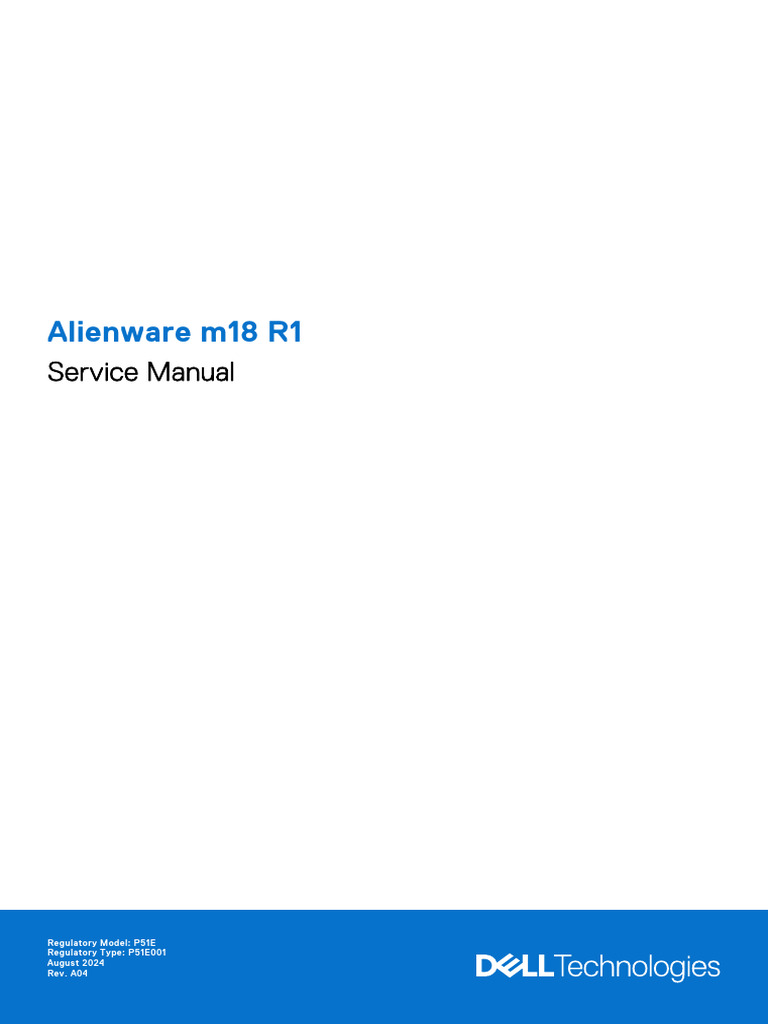 Alienware m18 r1 Service Manual en Us | PDF | Electrostatic Discharge ...