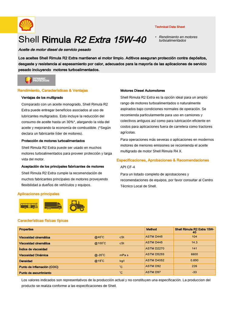 Shell Rimula R2 Extra 15W-40: Rendimiento, Características & Ventajas ...