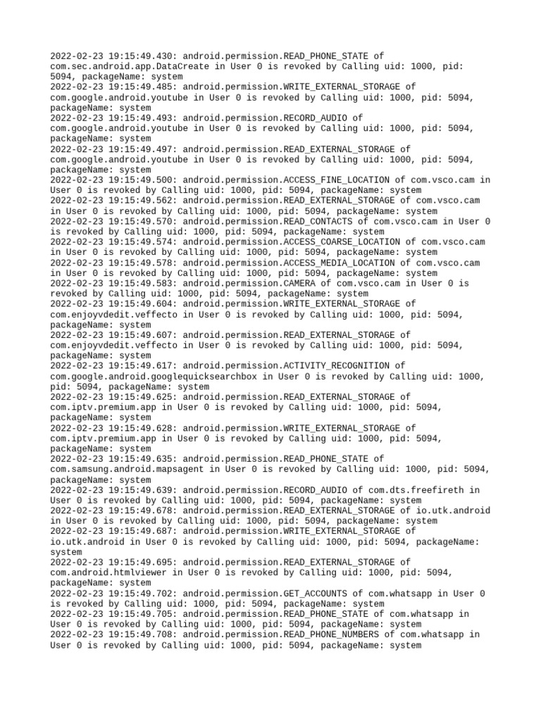 Perm Debug Info | PDF | Android (Operating System) | Operating System Families