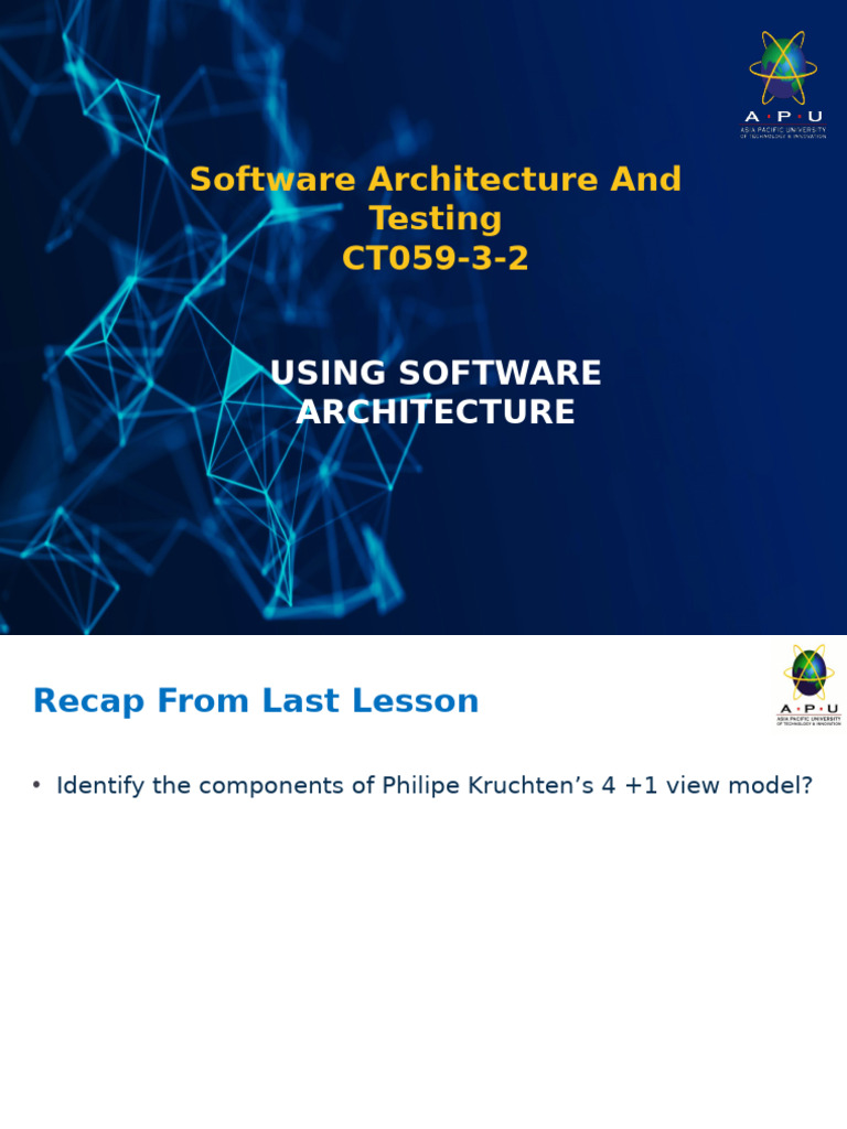Week 03 - Using Software Architecture | PDF | Model–View–Controller | Systems Architecture