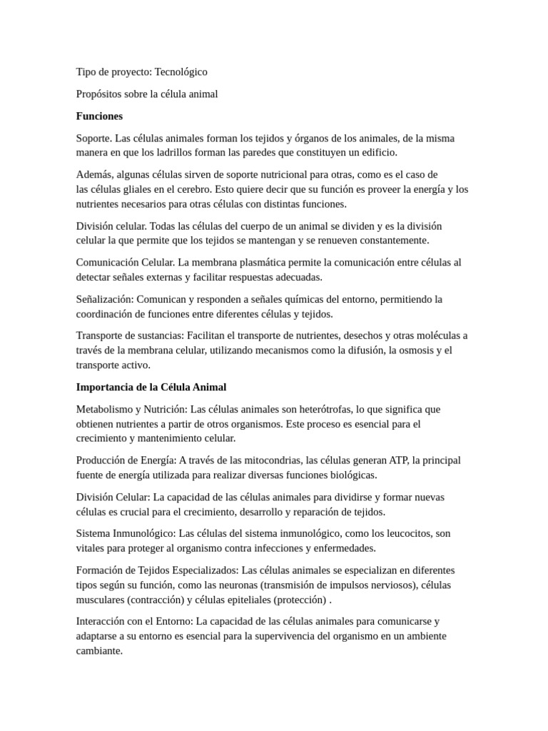 Biologia CELULA ANIMAL | PDF