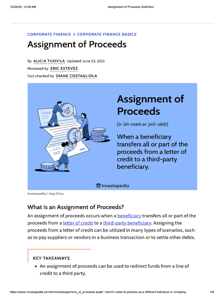 Assignment of Proceeds Definition | PDF