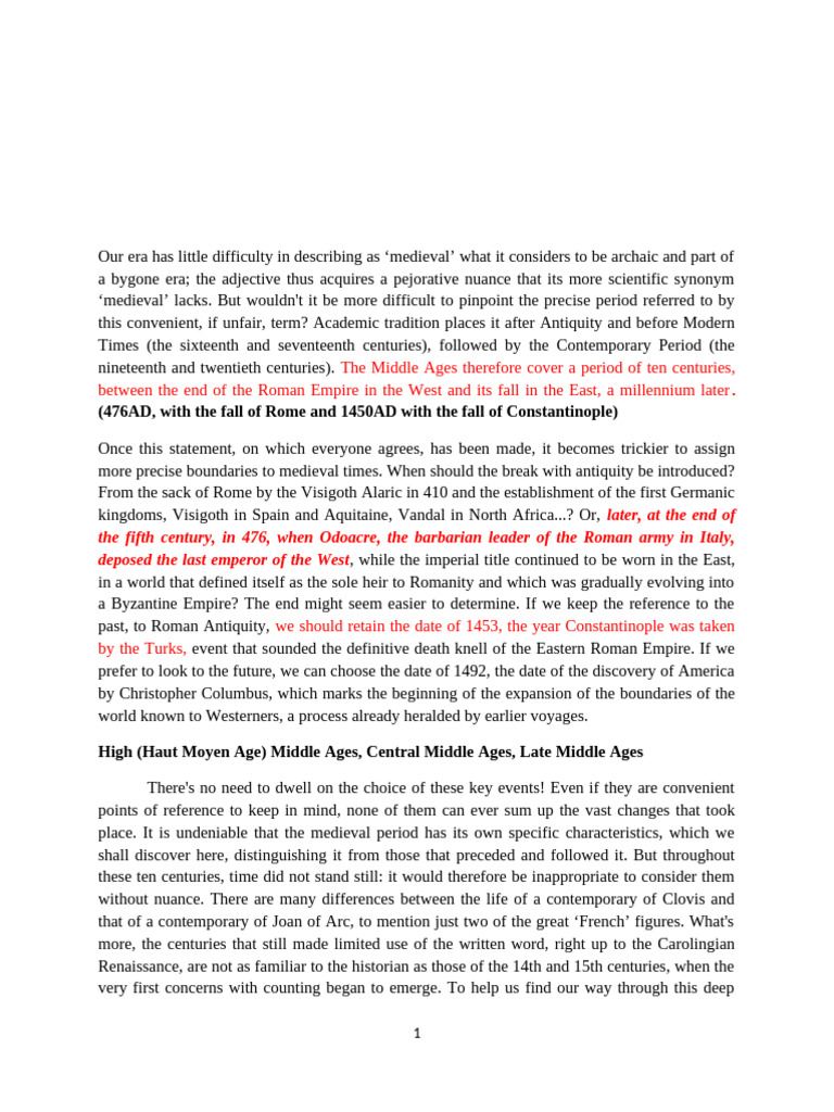 Overview of Medieval Western History | PDF | Middle Ages | Roman Empire