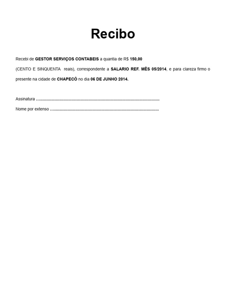 Cópia de Modelo de Recibo Simples para Impressão | PDF | Finanças e ...