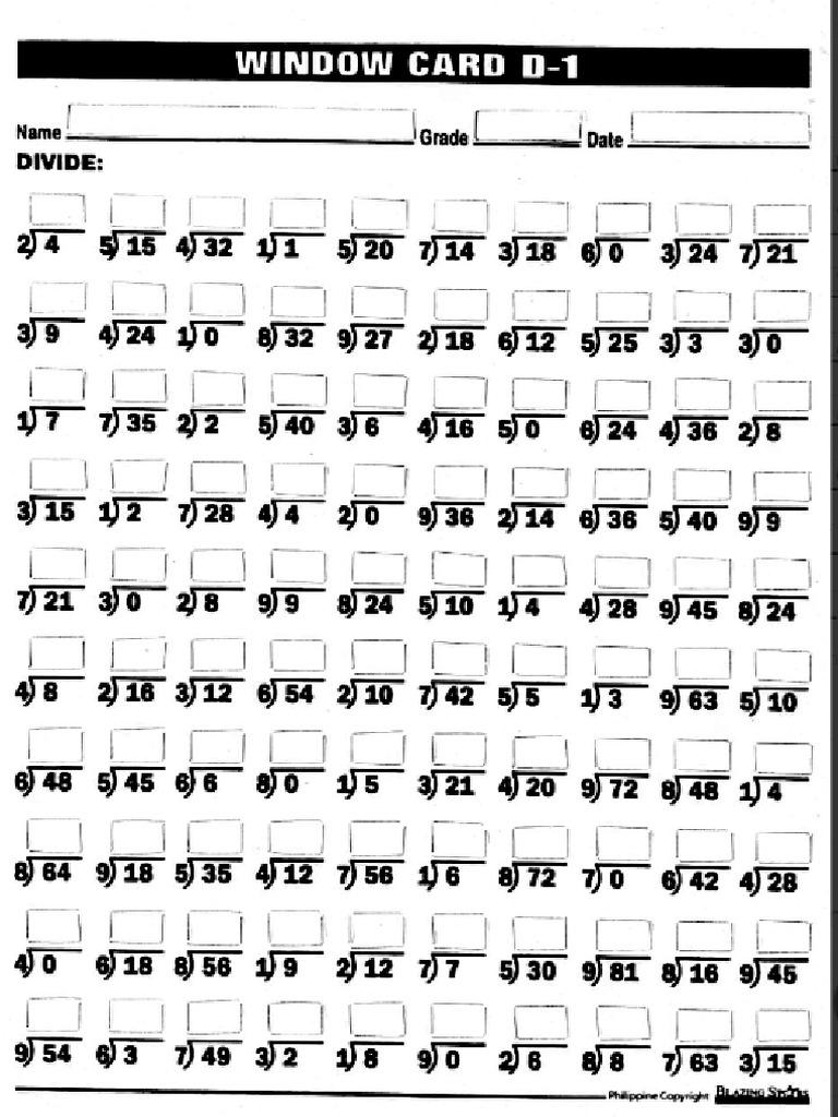 WINDOW CARD Division | PDF