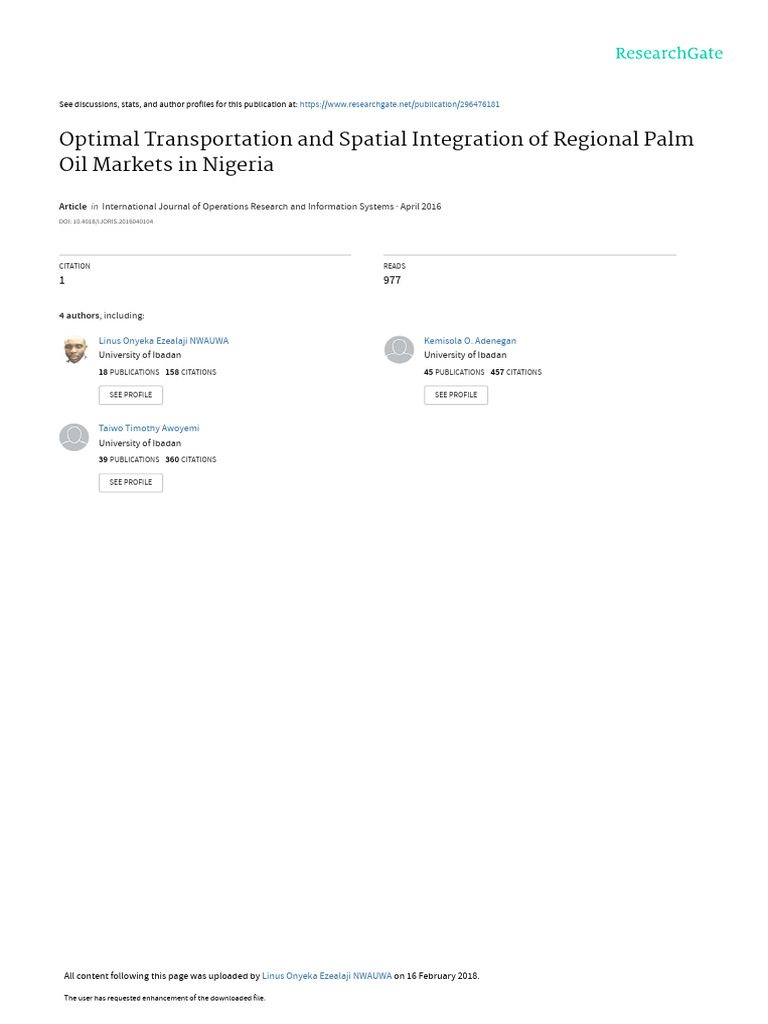 Optimal Transportation Paper | PDF | Market (Economics) | Prices