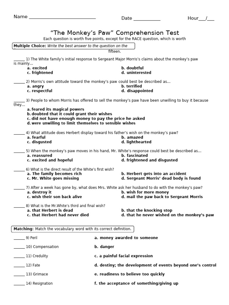 ENG1D - Unit 1 - Lesson 2 - Homework | PDF