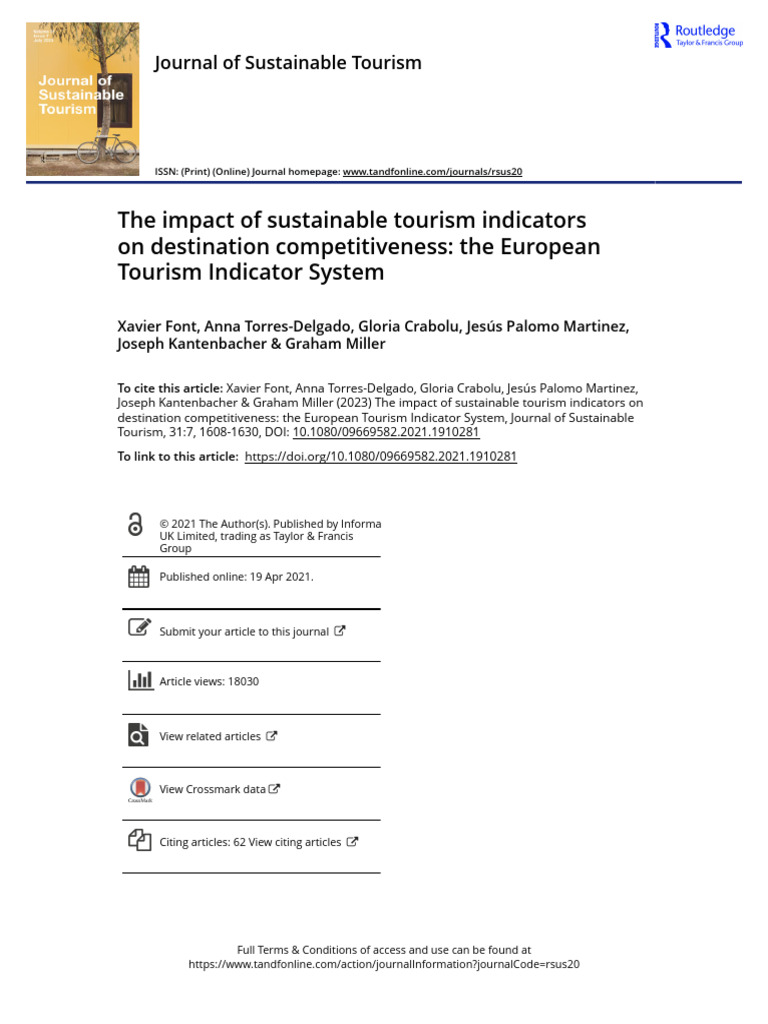 The Impact of Sustainable Tourism Indicators On Destination ...