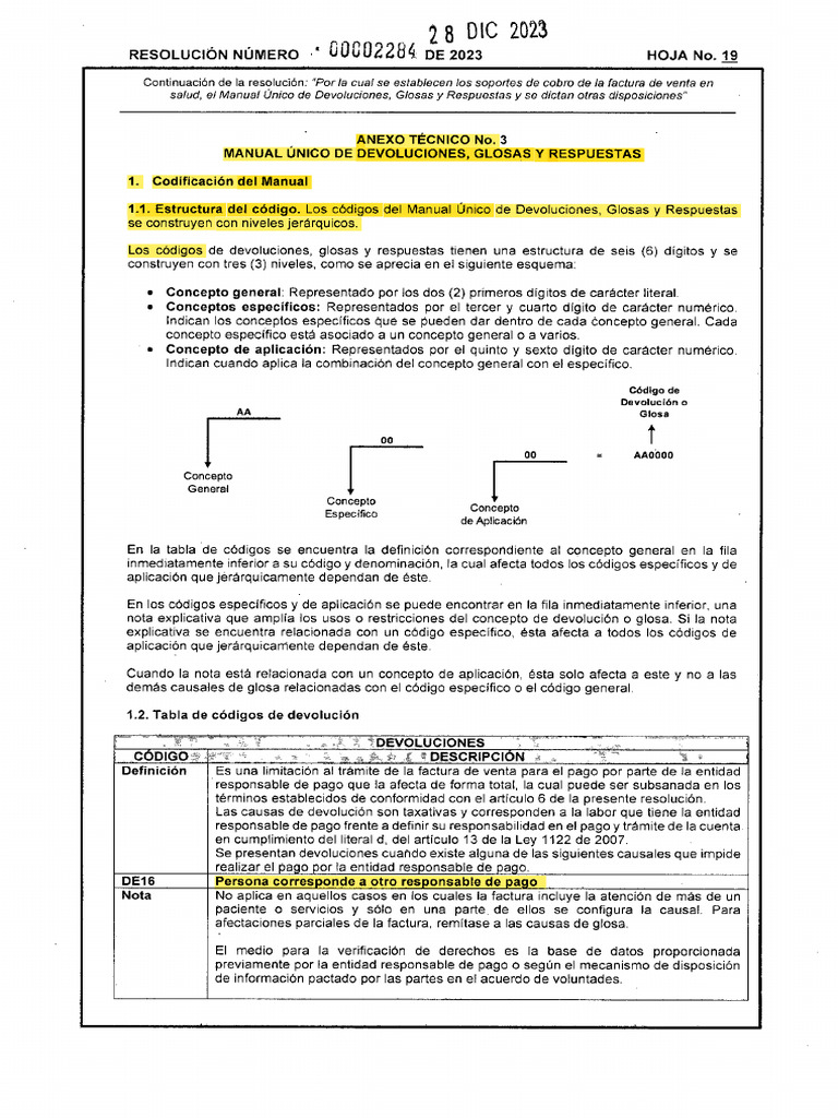 ANEXO TEC No. 3 MANUAL UNICO DE GLOSAS | PDF | Factura | Seguro de vehículo