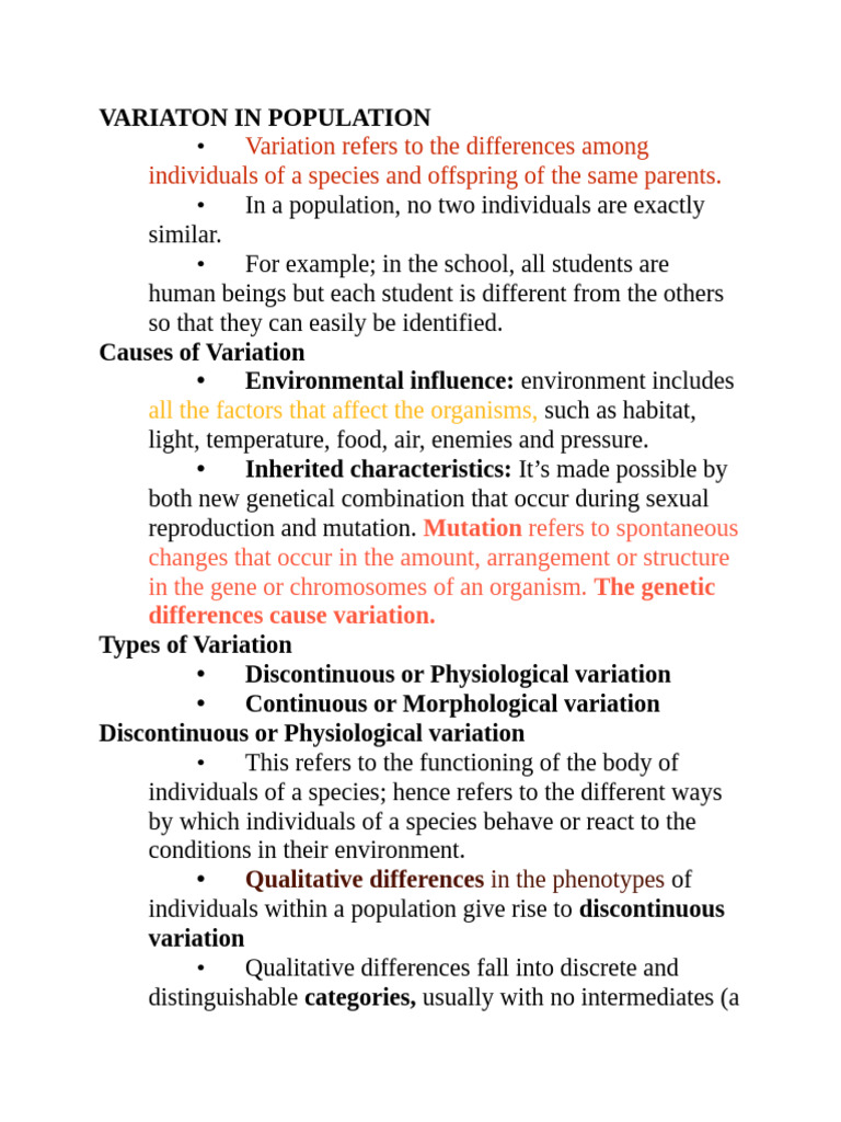 VARIATON IN POPULATION 2 Copy 2 | PDF | Blood Type | Genetics