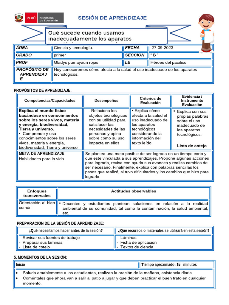Uso Saludable de la Tecnología | PDF | Evaluación | Aprendizaje