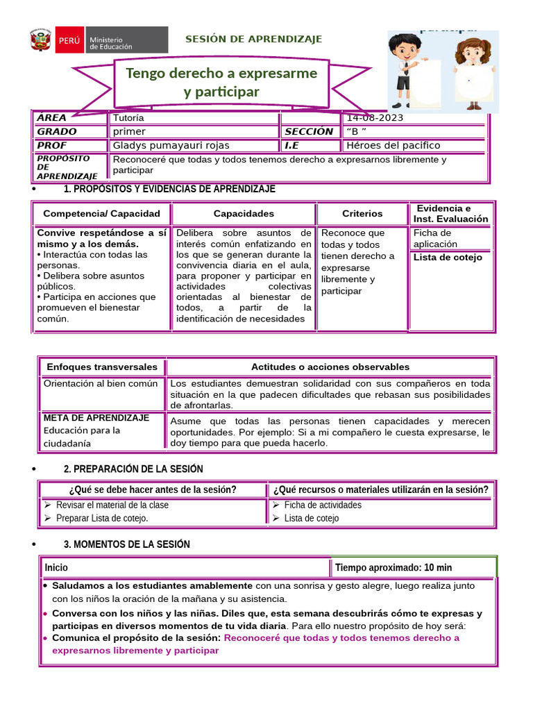 Sesión Tengo Derecho A Expresarme | PDF
