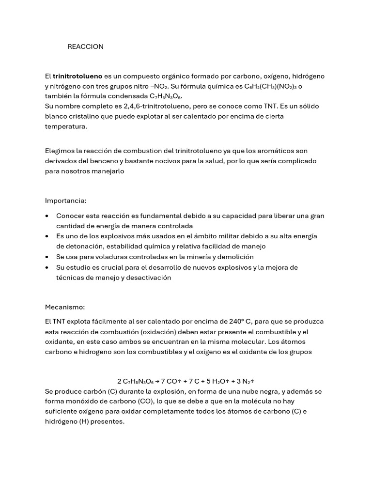 Explosión y Uso del TNT | PDF