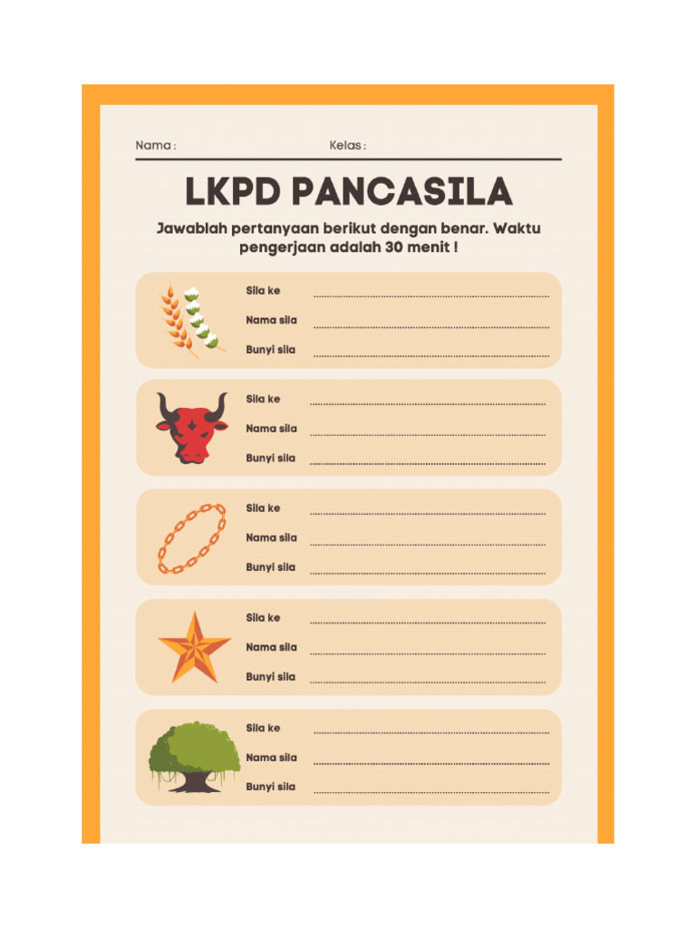 LPTKD Bu Reni Pend - Pancasila Kelas 3 | PDF