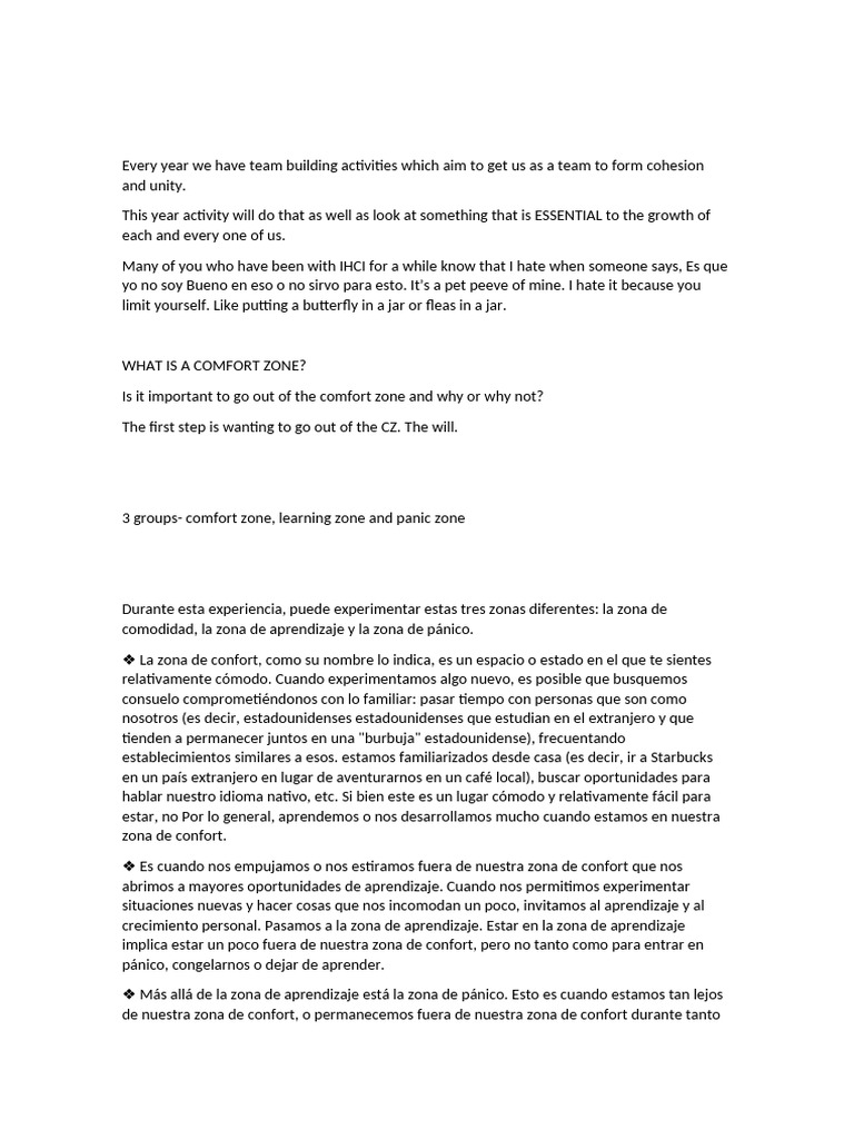 TEAM BUILDING ACTIVITY ZONES | PDF | Aprendizaje | Procesos mentales