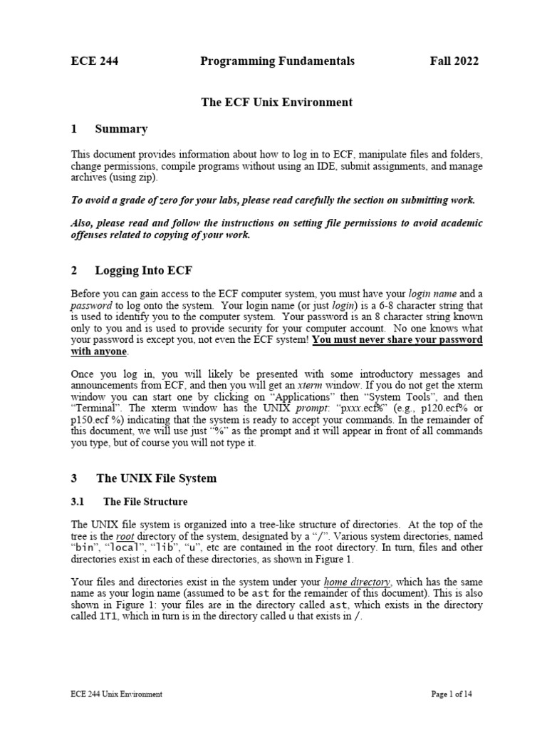 Ecf Unix Guide Pdf Integrated Development Environment Directory Computing