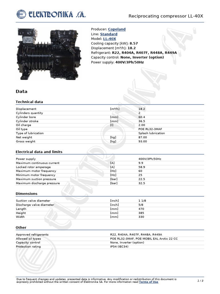 Reciprocating Compressor LL 40x | PDF | Energy Technology | Engineering ...