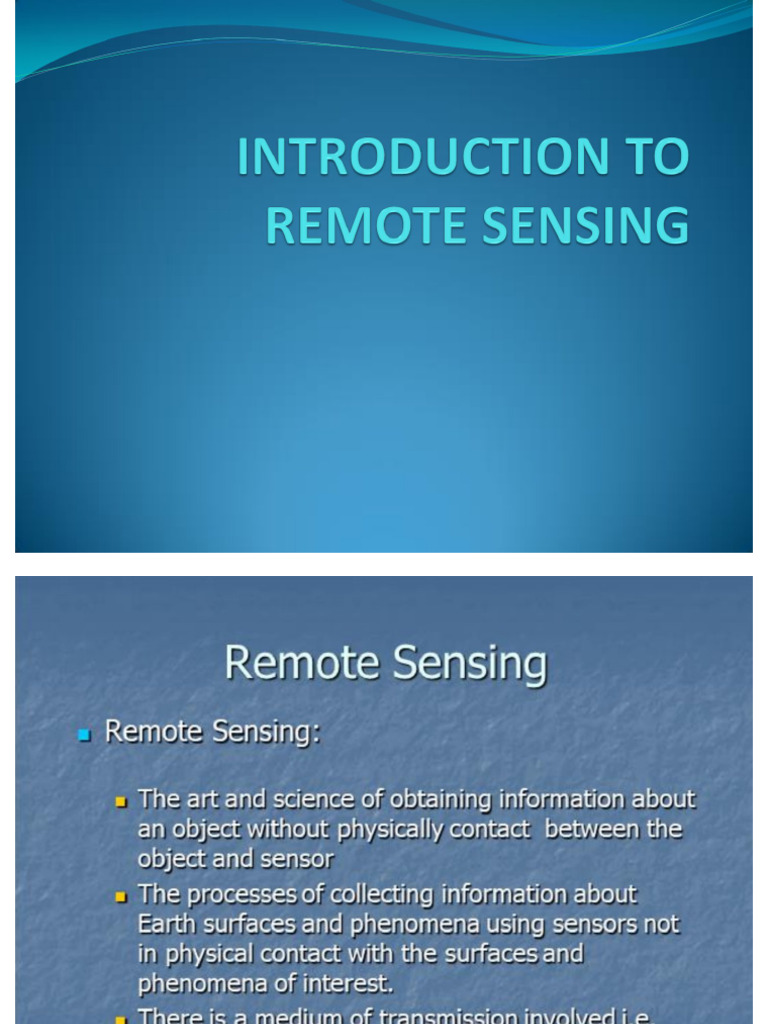 Introduction To Remote Sensing | PDF