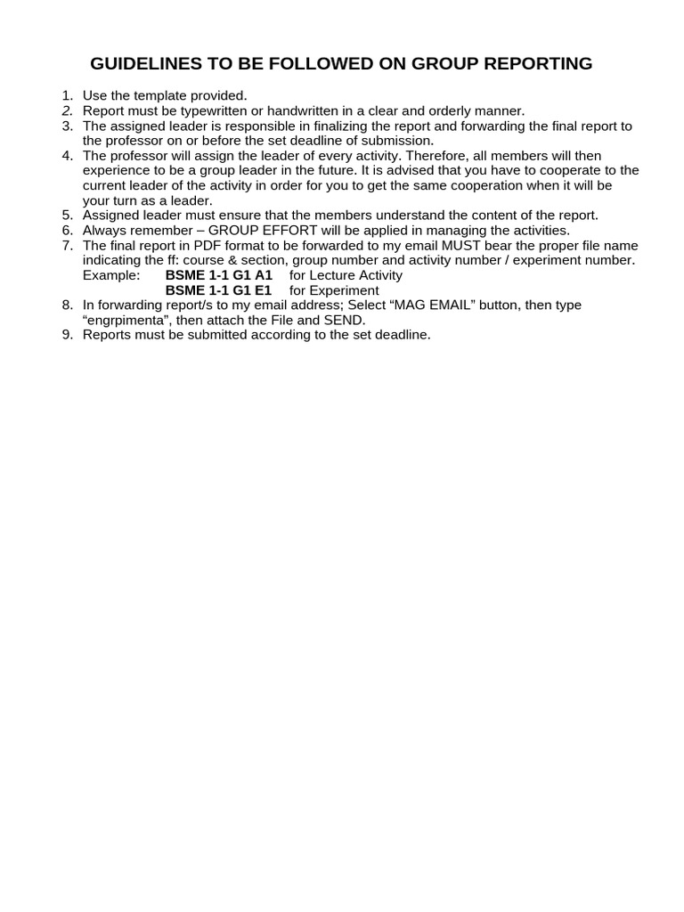 Reporting Guidelines | PDF