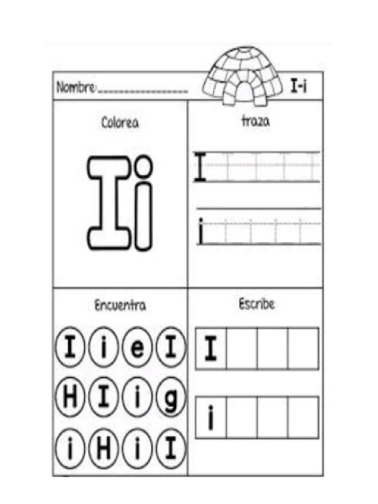 Actividad Con La Letra I | PDF