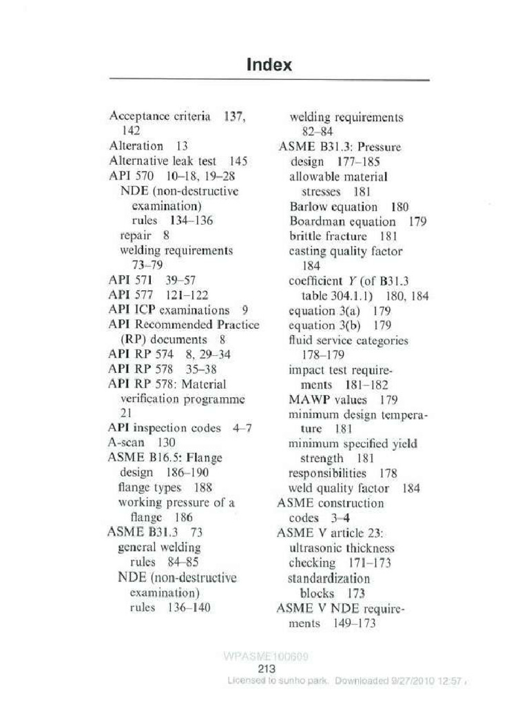 Api 570 index | PDF