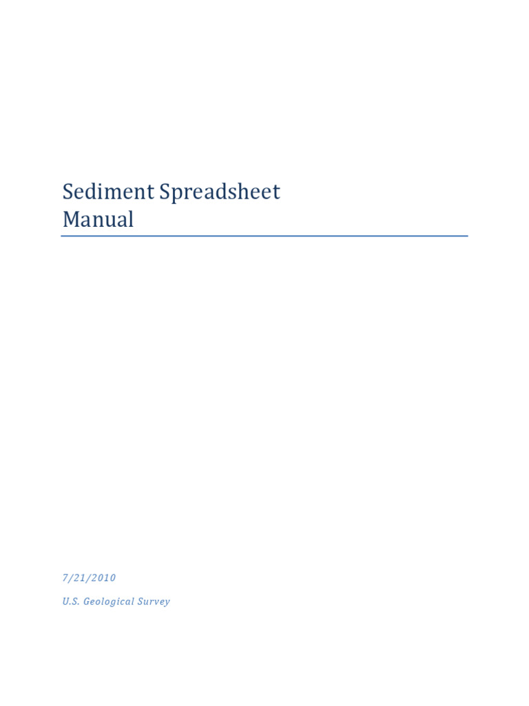 TM3C4_Sediment_Spreadsheet_User_Manual | PDF | Errors And Residuals | Microsoft Excel