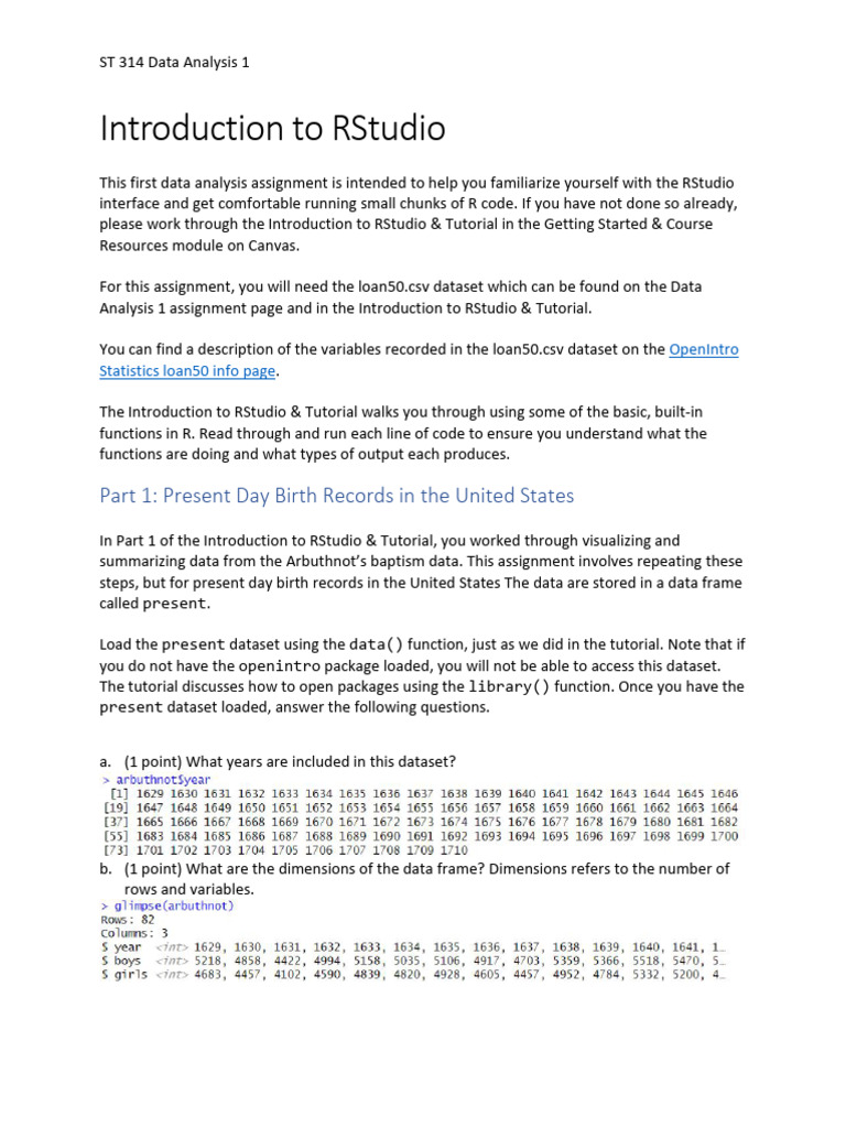 DA 1 - Intro to RStudio | PDF | Histogram DA 1 - Intro to RStudio | PDF | Histogram