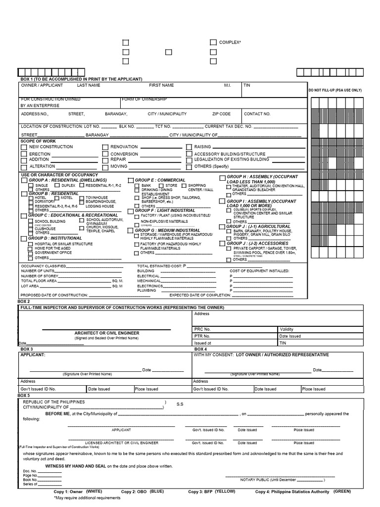 Iloilo Building Permit Application Form | PDF