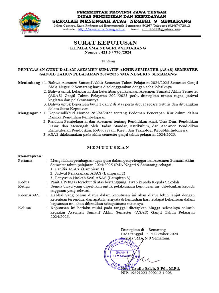 SK - ASAS Ganjil 2024 - 2025 | PDF