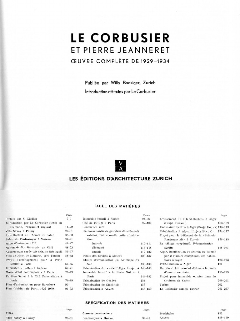 Le Corbusier 1929-1934 | PDF