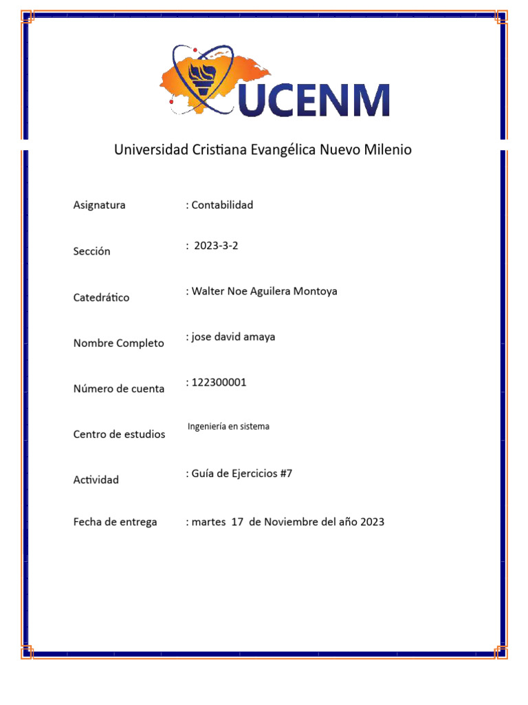 Jose David Guía de Ejercicios #7 | PDF | Negocios
