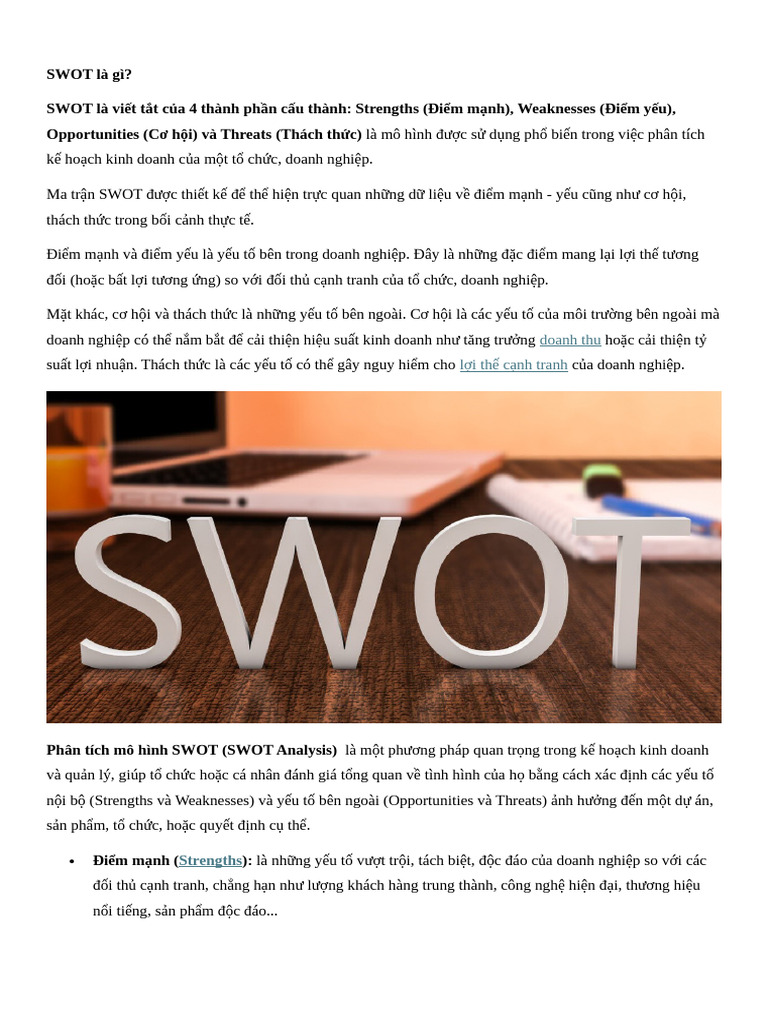 SWOT C A Sting | PDF