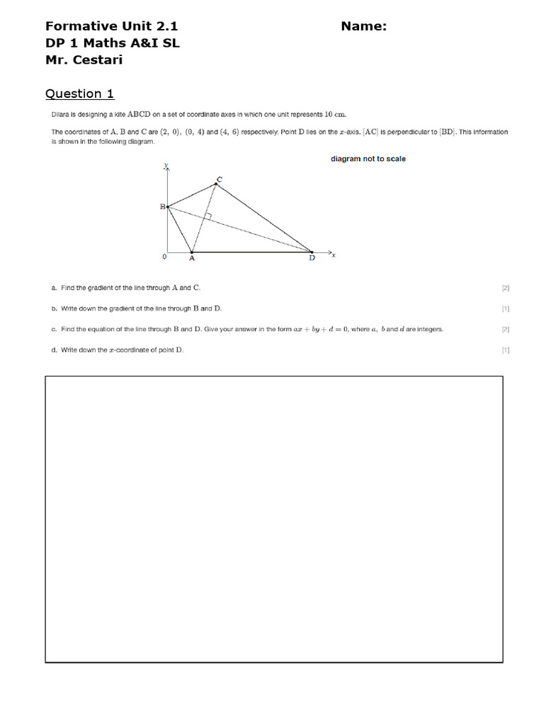 Formative Unit 2.1 - Math DP1 1 | PDF