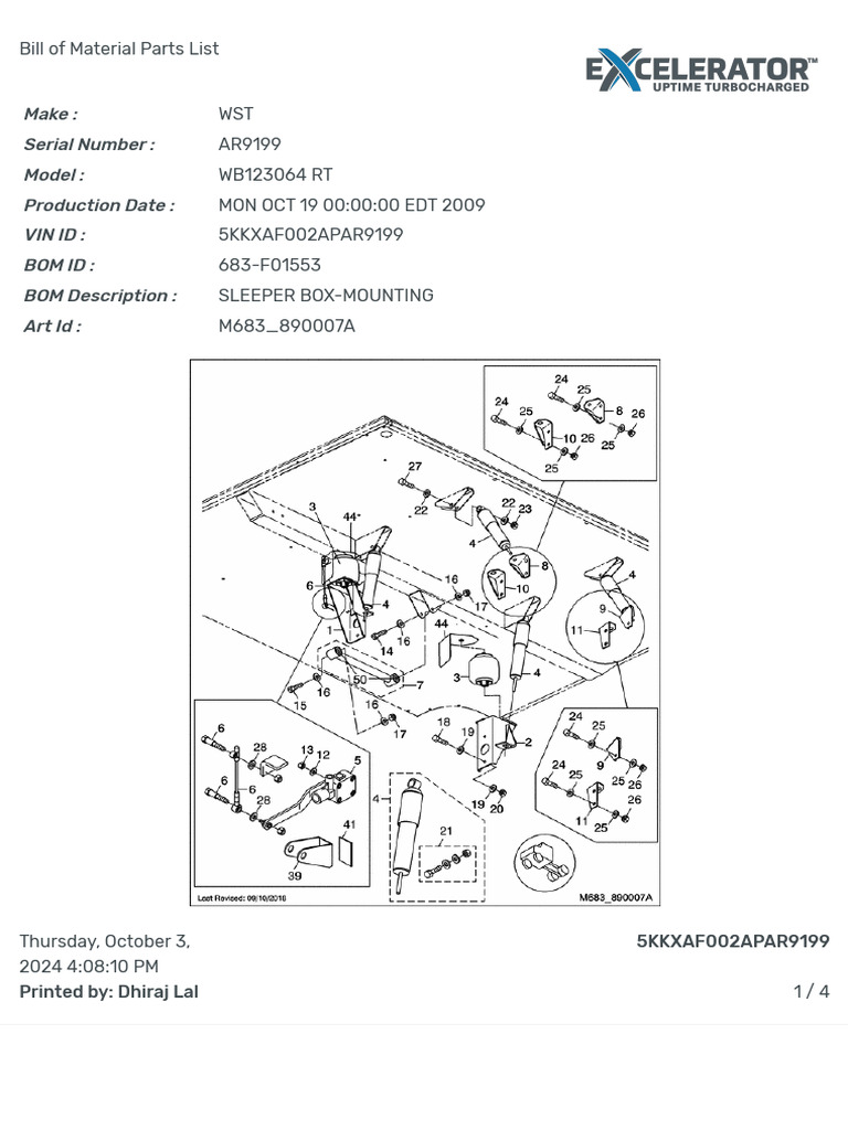 WST WB123064 RT Sleeper Box BOM | PDF | Nut (Hardware)