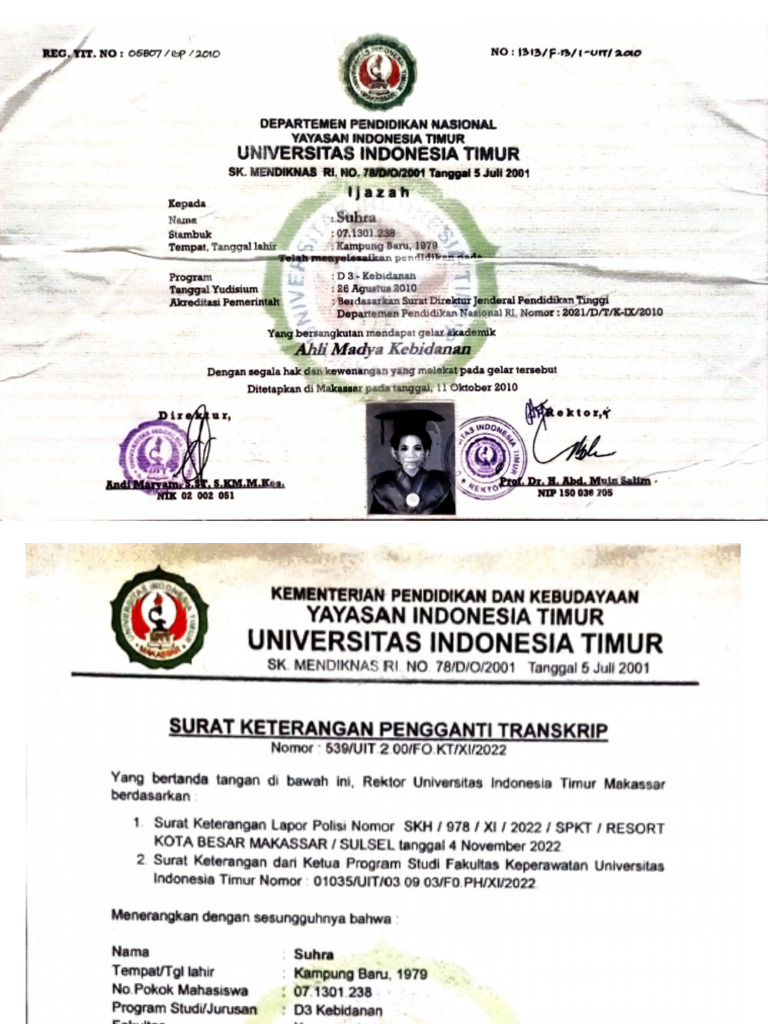 ijasah,transkip nilai suhra-1-2 | PDF