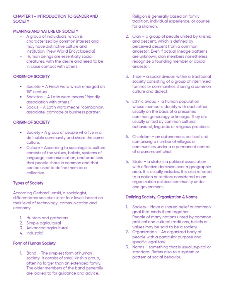 CHAPTER-1 | PDF | Society | Kinship