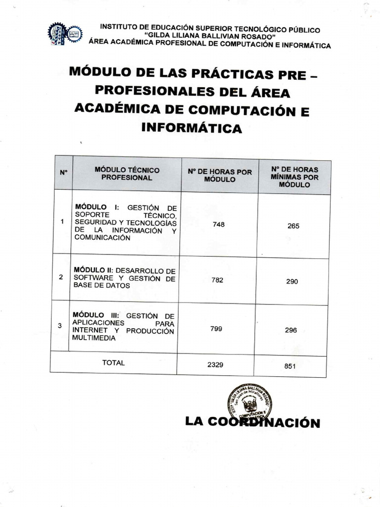 Modulo Practicas Horas | PDF