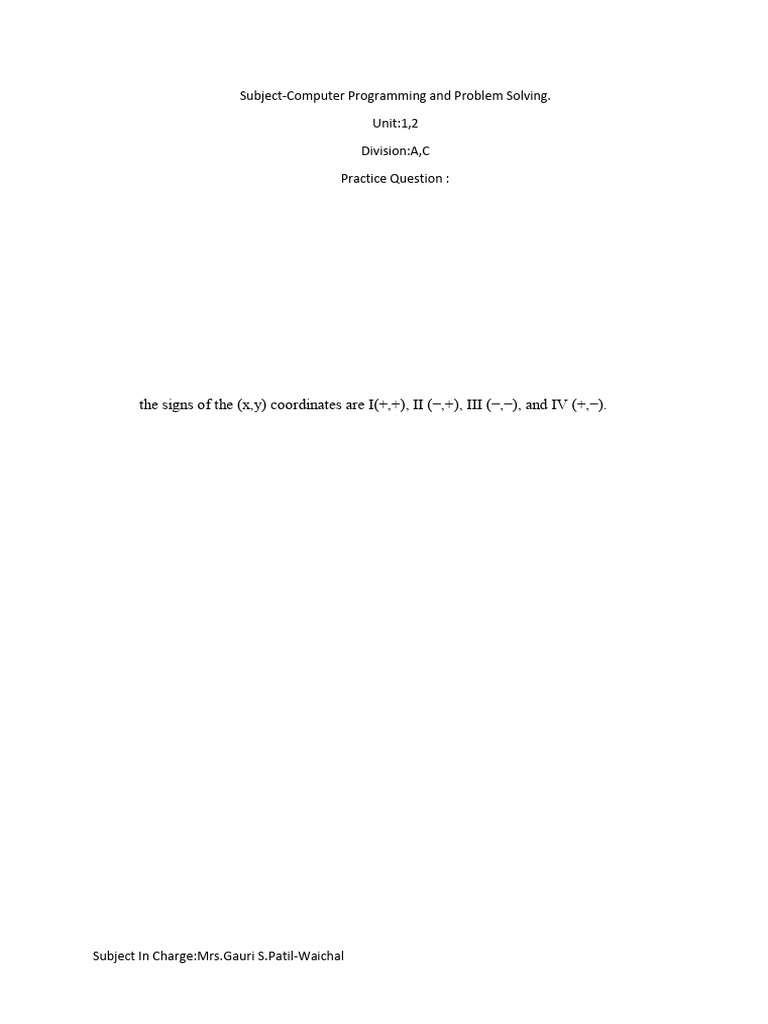 Cpps Practice Questions Pdf Cartesian Coordinate System Integer Computer Science