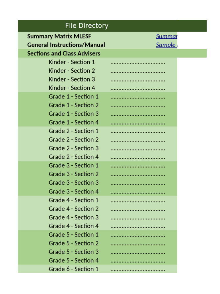 Mlesf Summary Matrix Form Elementary v3.1 | PDF | Personal Computing ...