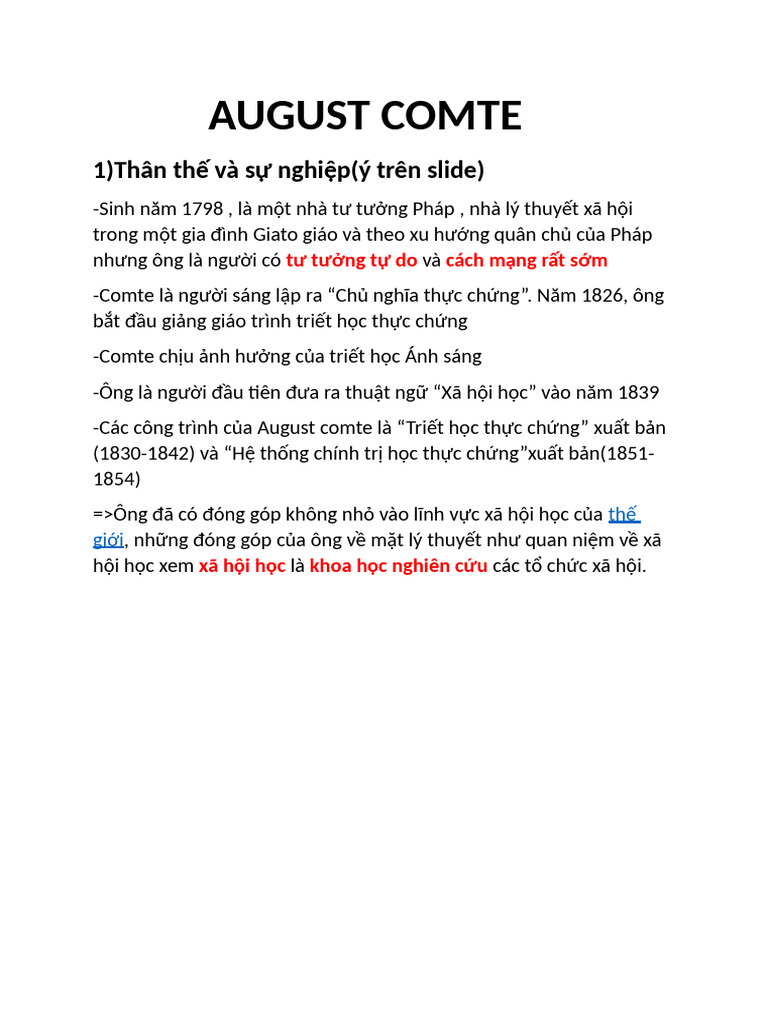 August Comte | PDF
