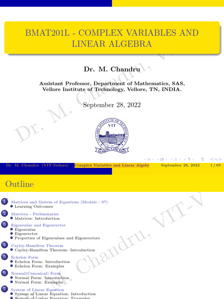 Complex Module 7 | PDF | Matrix (Mathematics) | Eigenvalues And Eigenvectors