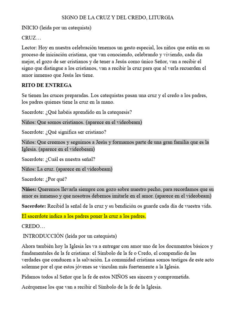 Entrega Credo y Cruz | PDF | Fe | Credo