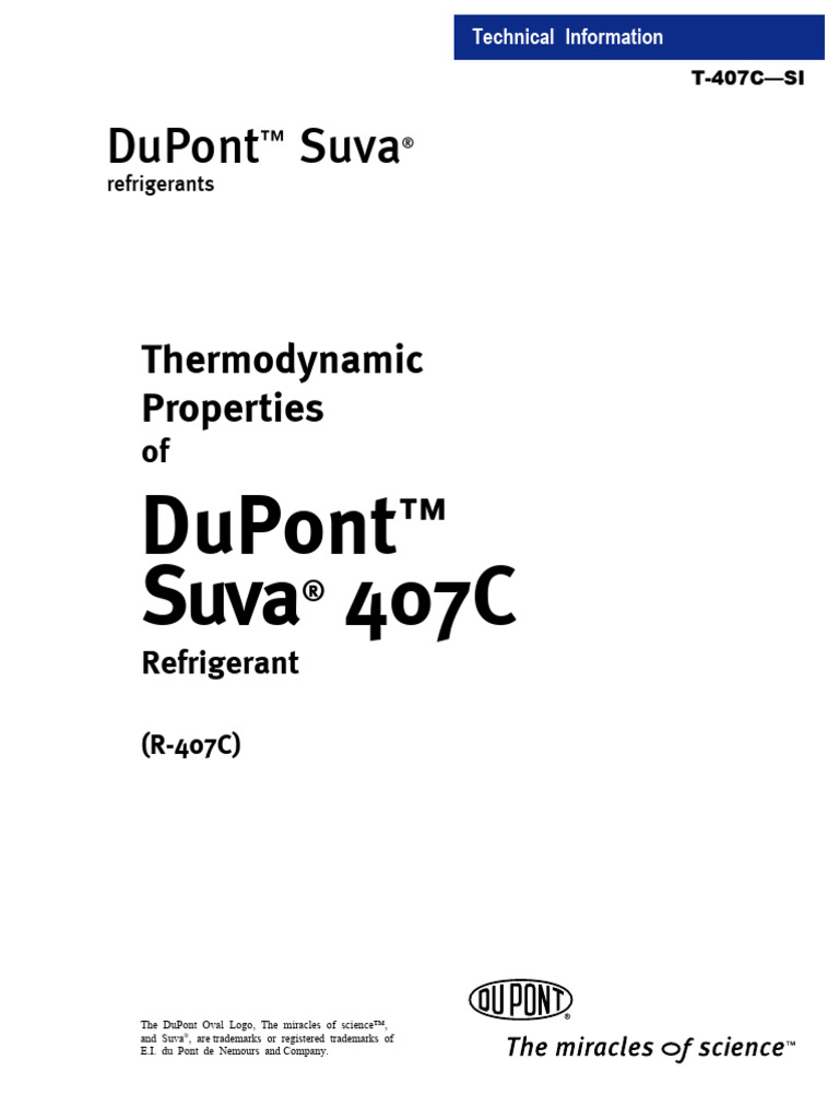 R407C (Saturation and Superheat Table) | PDF | Enthalpy | Pressure
