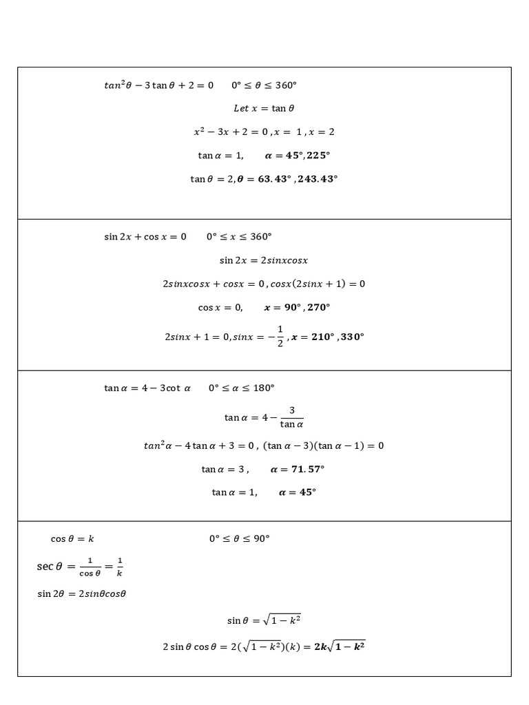 Trigonometric Functions Paper 1 Solution Pdf Mathematical Objects Mathematical Analysis