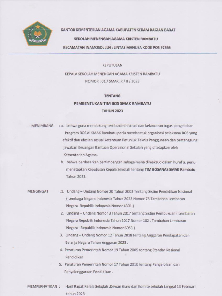 SK Tim Bos | PDF