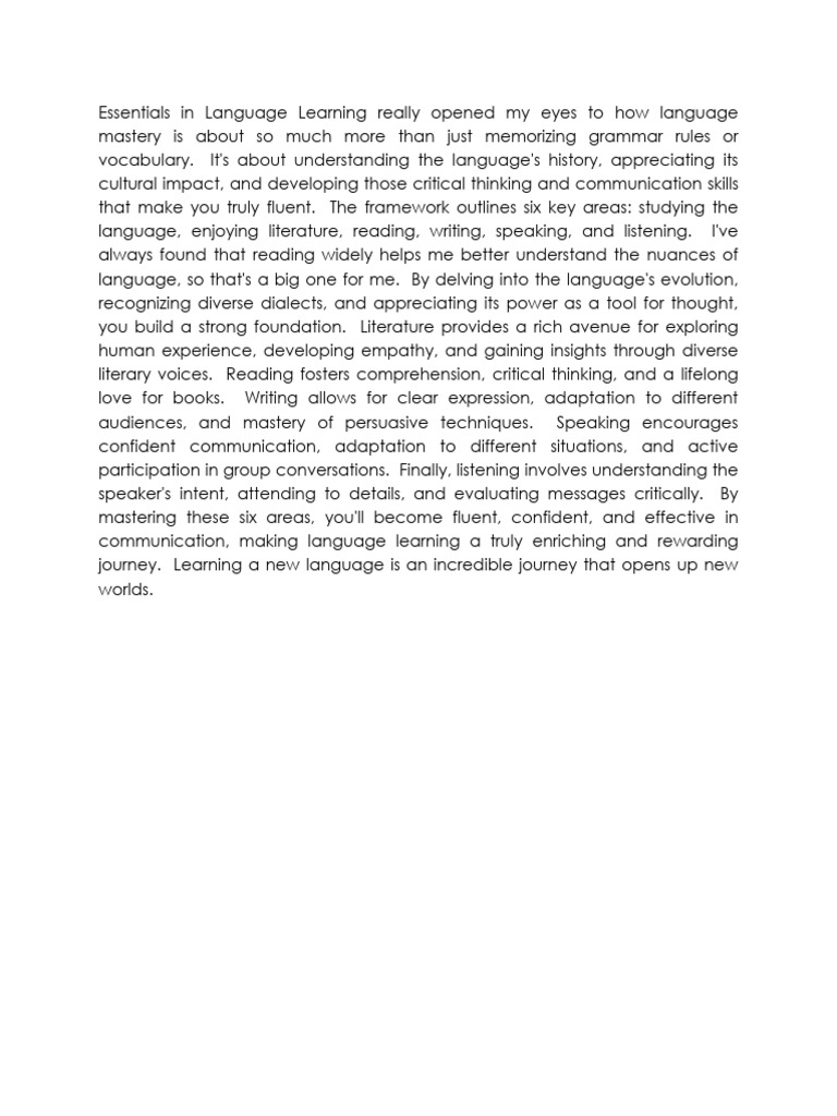 Essentials in Language Learning | PDF