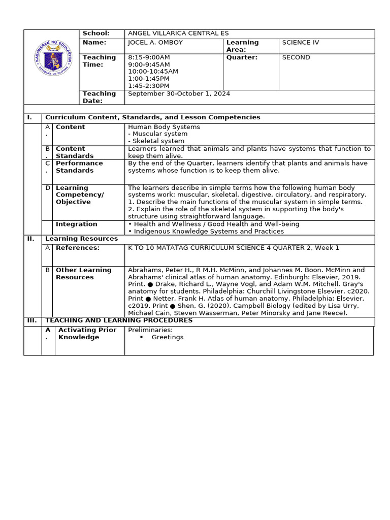 SCIENCE LP- KWARTER 2- DAY 1-2 | PDF | Learning | Cognition
