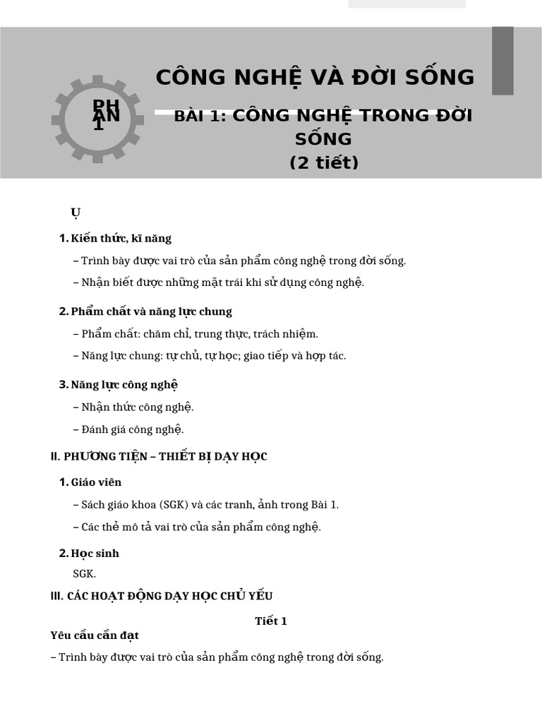 KHBD Cong Nghe 5-CTST | PDF